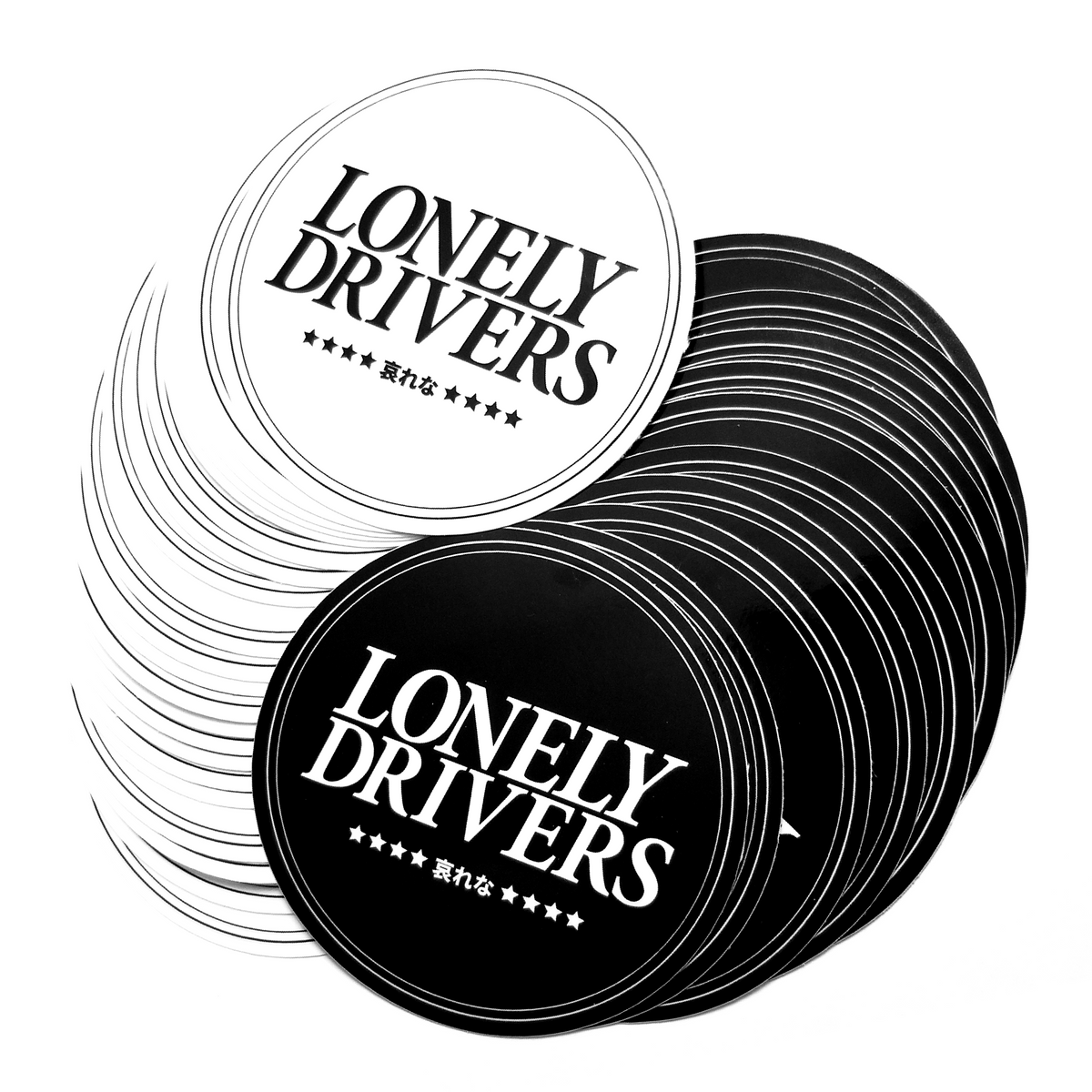 Lonely Drivers Circle Sticker White